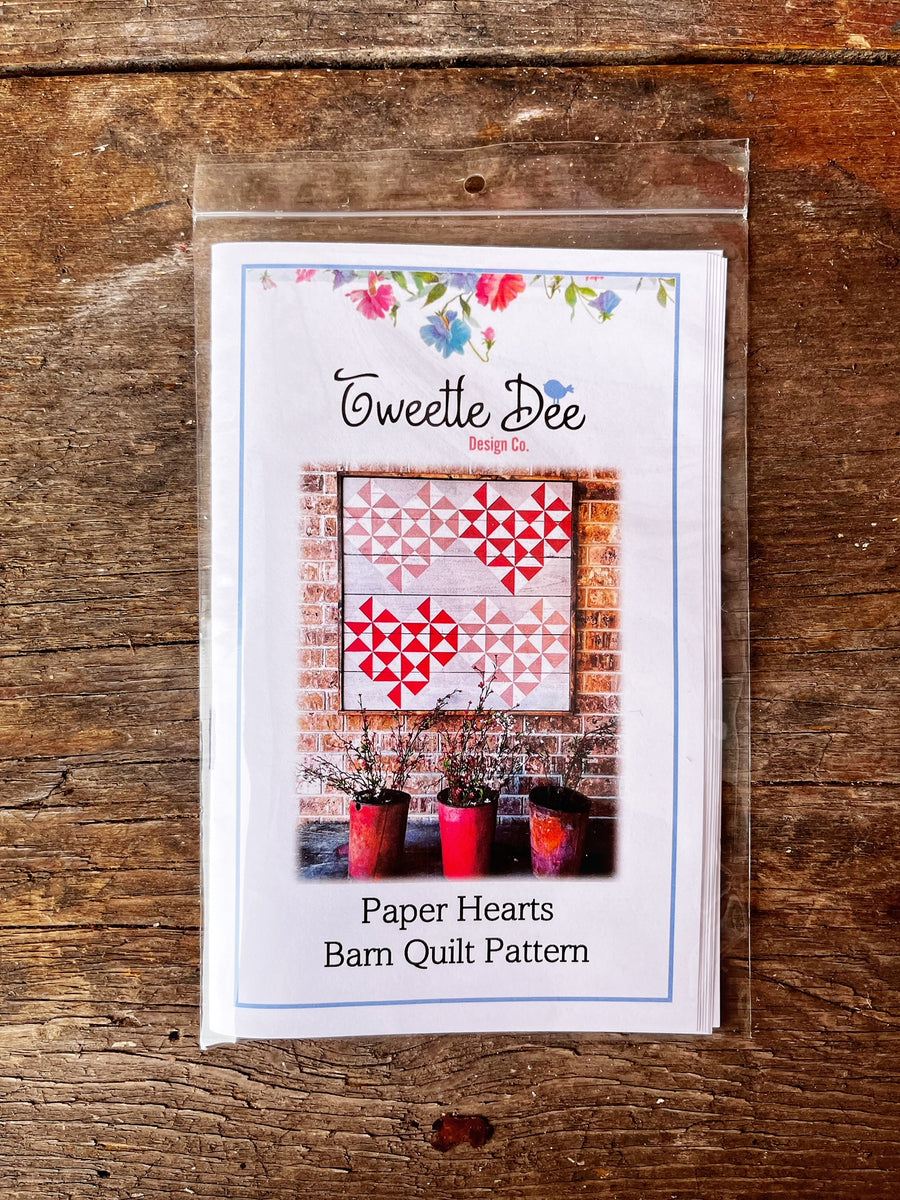 Paper Hearts Barn Quilt Pattern – Tweetle Dee Design Co.