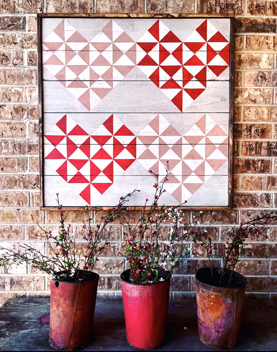 Paper Hearts Barn Quilt – Tweetle Dee Design Co.